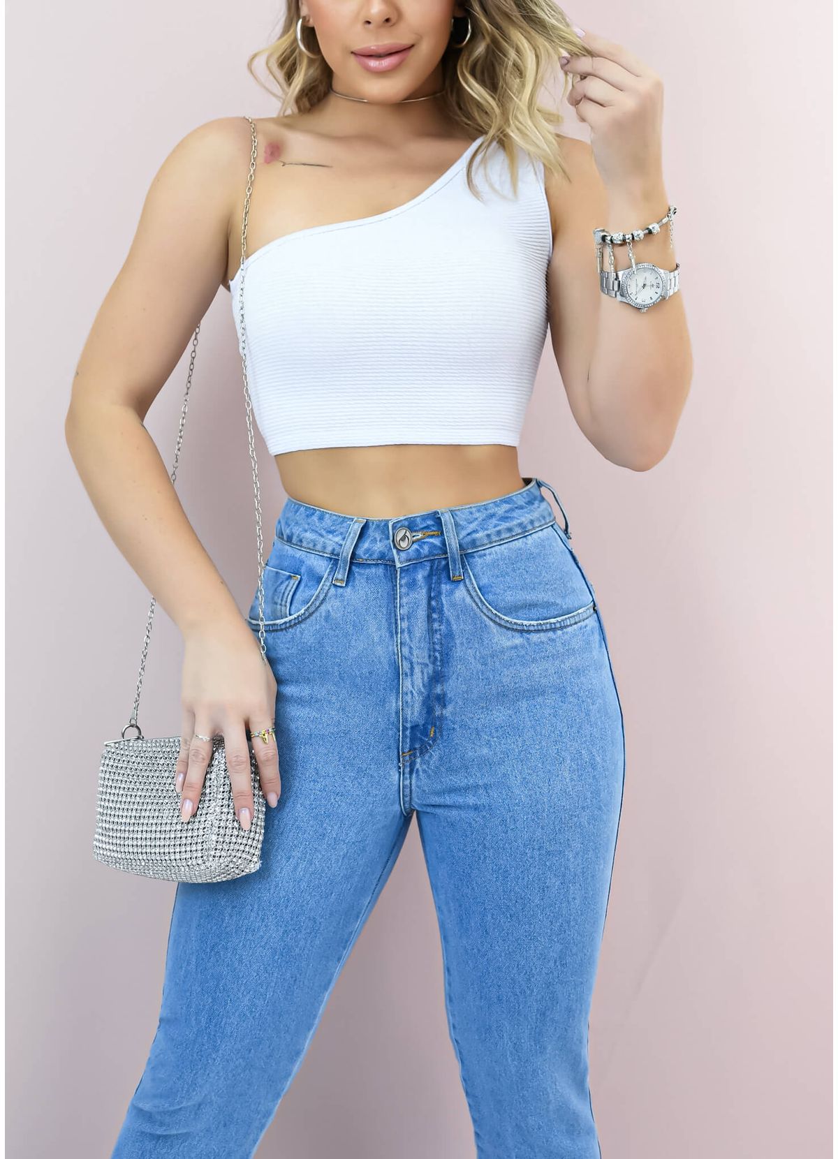 Cropped Texture Canelado Manga Nula Basic - onlauri