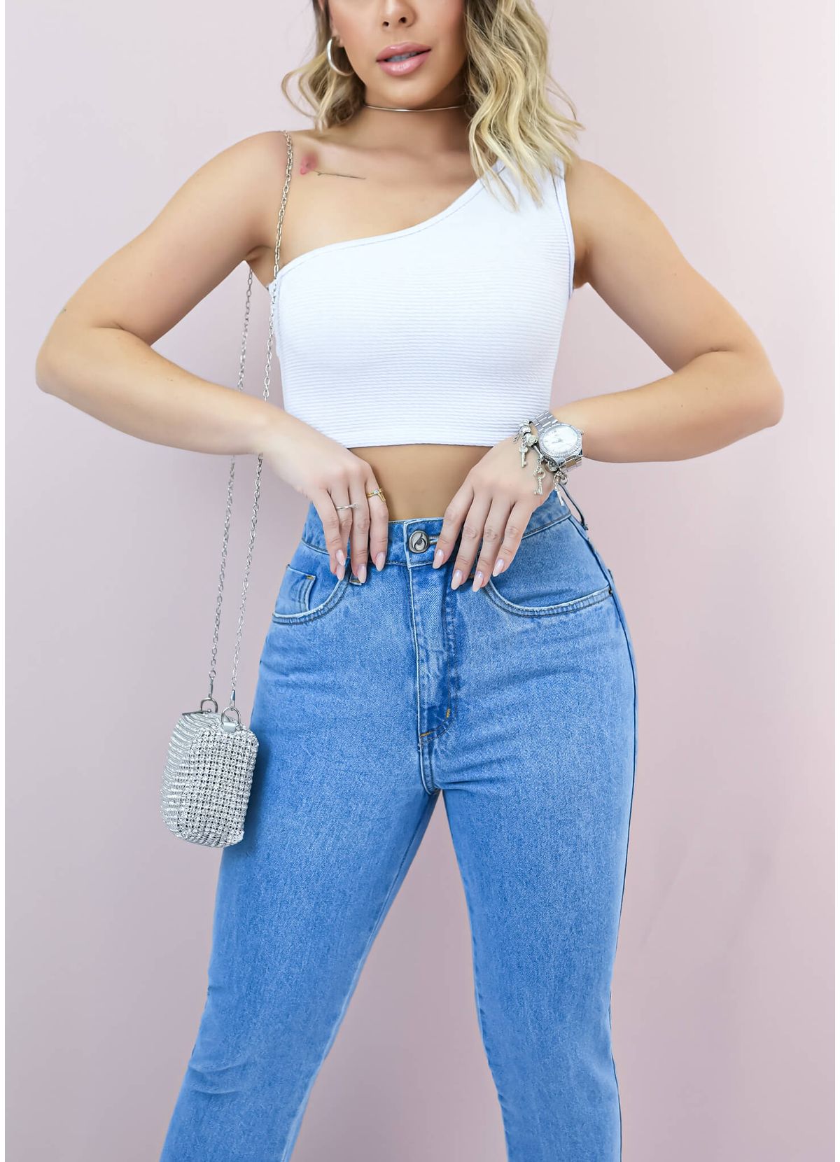 Cropped Texture Canelado Manga Nula Basic - onlauri