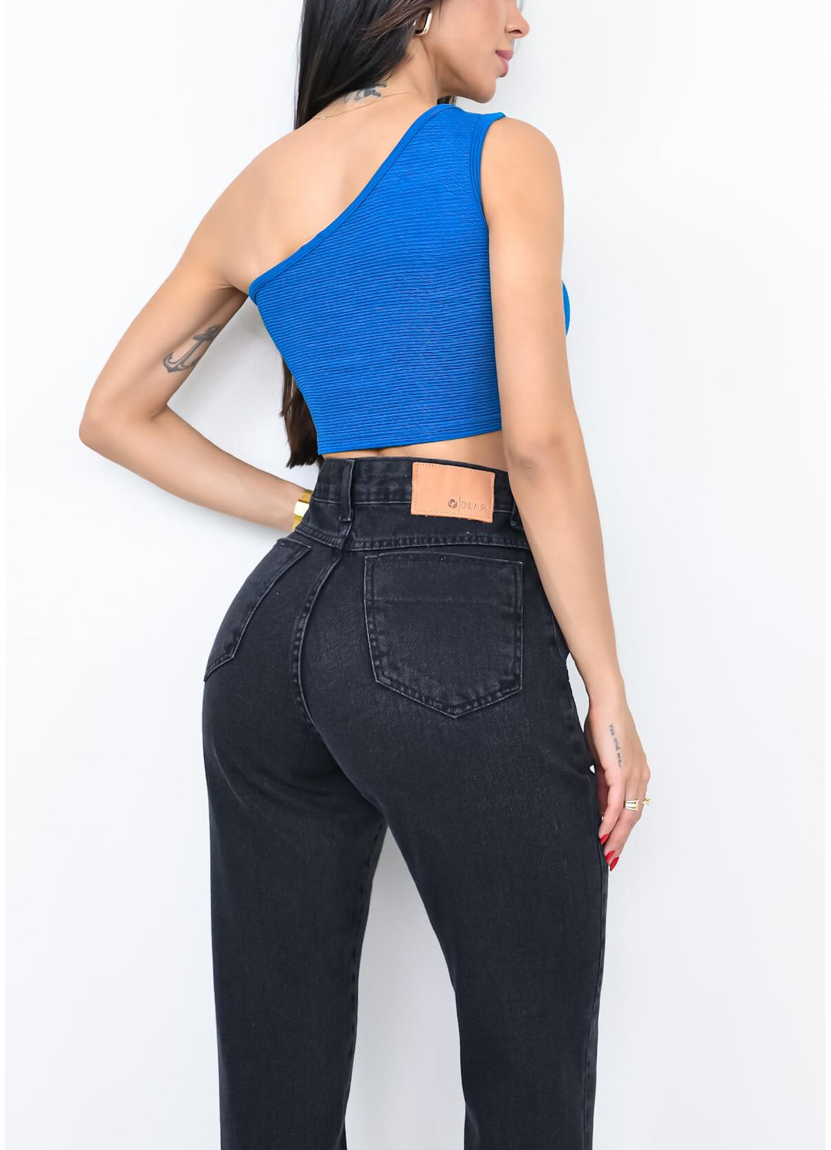 Cropped Texture Canelado Manga Nula Basic - onlauri